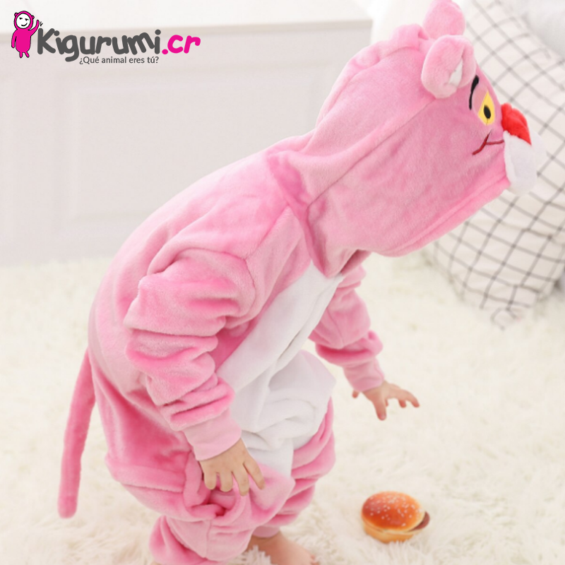 Pijama de la Pantera Rosa - Disfraz para Niños Tamaño 130 (1,16 a 1,35 m)